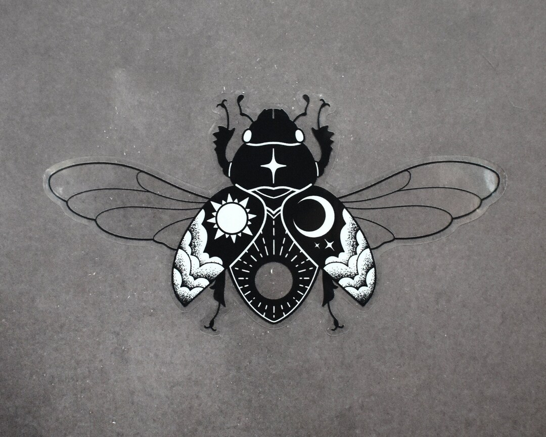 OUIJABEETLE Witchy Ouija Planchette Beetle Insect Clear Vinyl Sticker ...