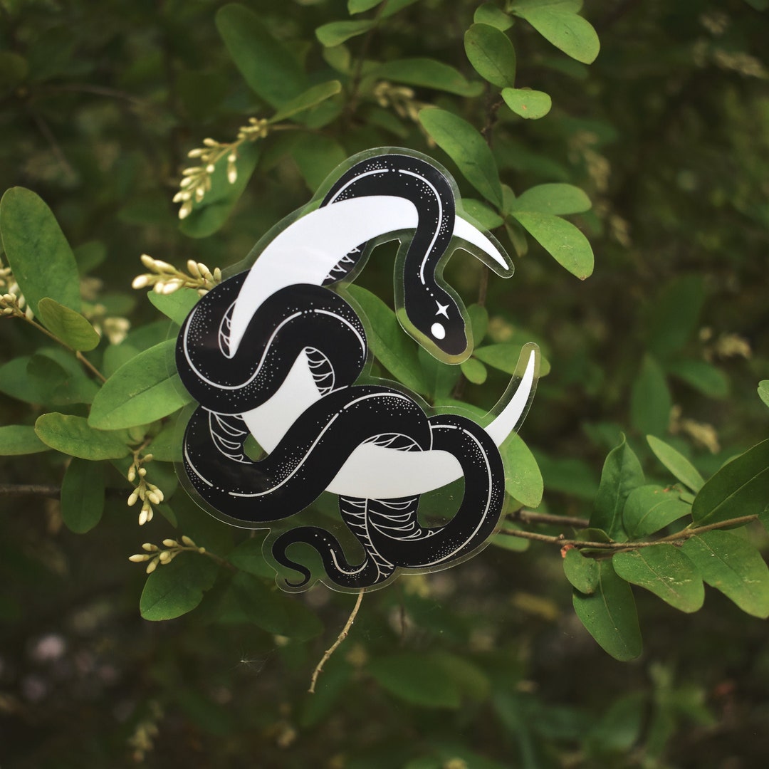 SERPENS Witchy Snake Moon Clear Vinyl Sticker - Etsy