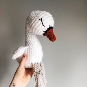 Handmade Sleepy Swan Plushie: Crochet Stuffed Animal Lovey - Etsy