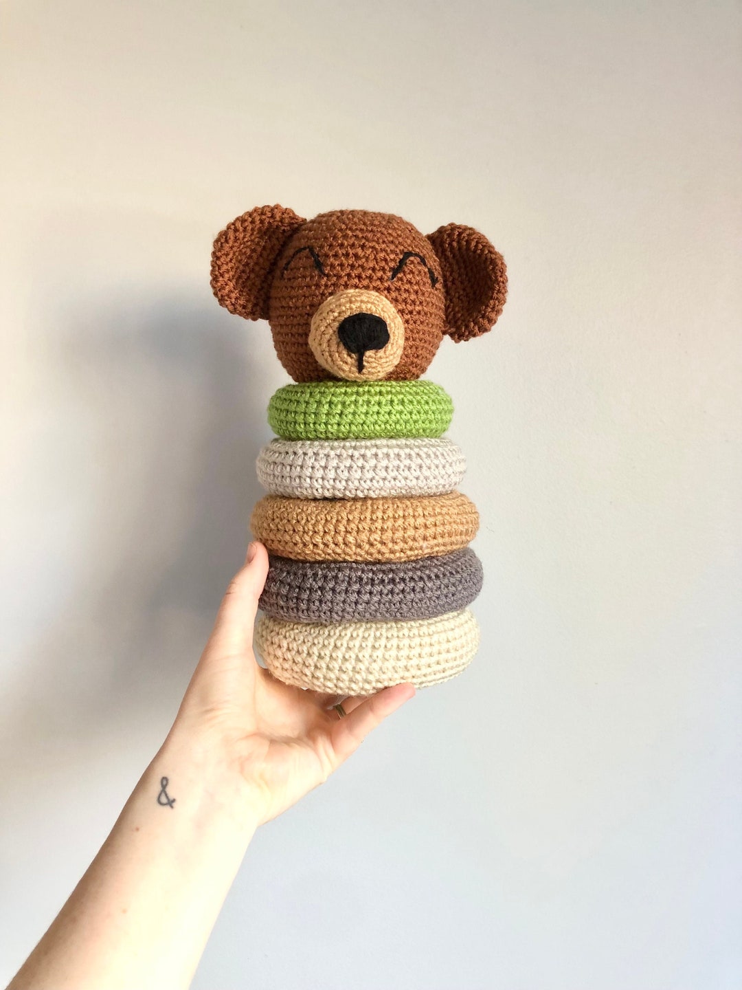 Brown Bear Ring Stacking Toy, Ring Stacking Toy, Brown Bear Toy, Zoo ...
