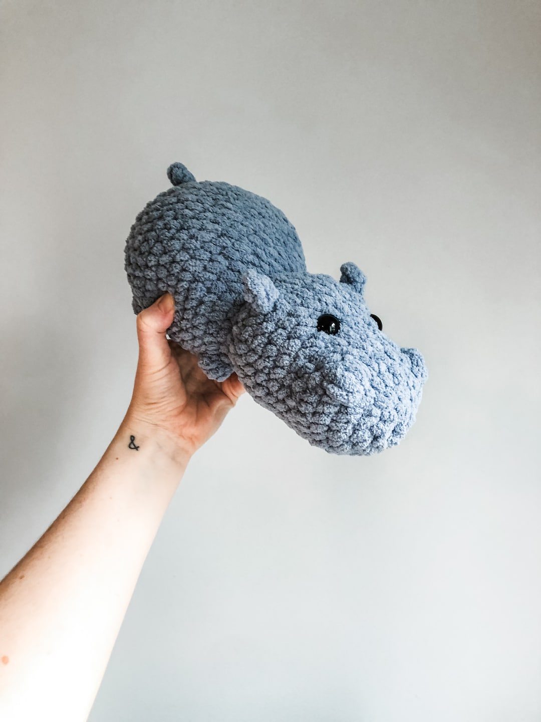 Hippo Plushie, Hippo Stuffed Animal, Small Blue Hippo, Hippo Amigurumi ...
