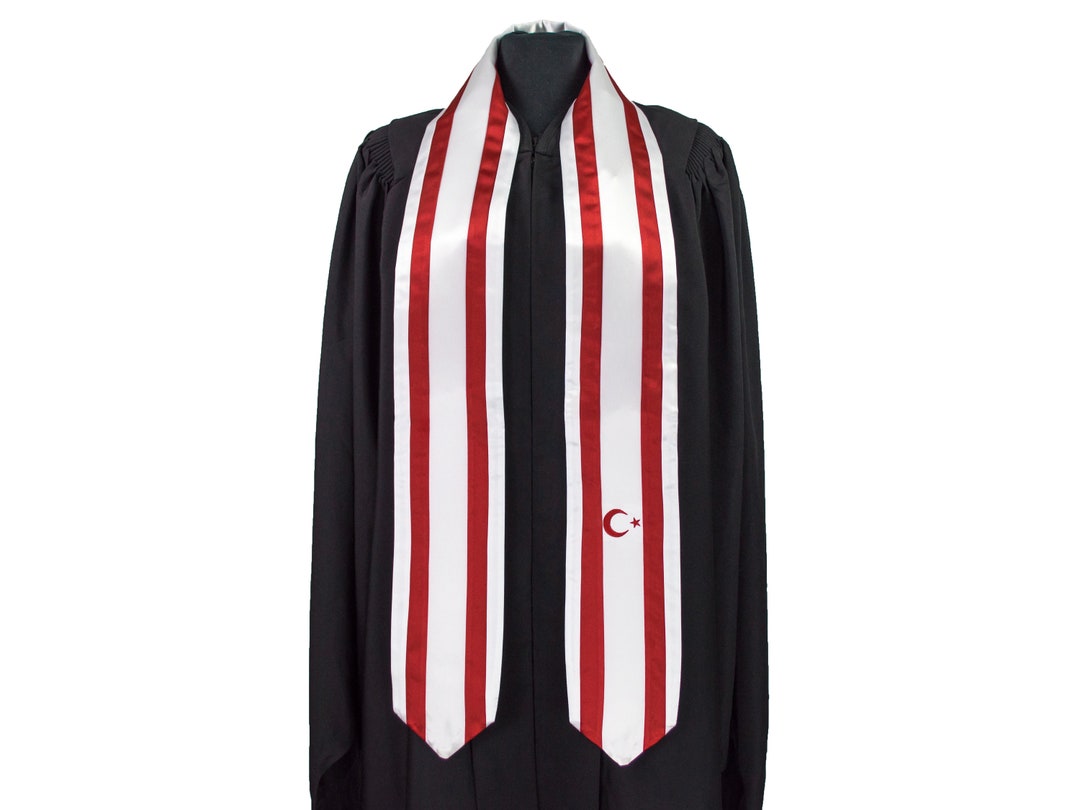 Northern Cyprus Flag Graduation Sash/stole International Study Abroad ...