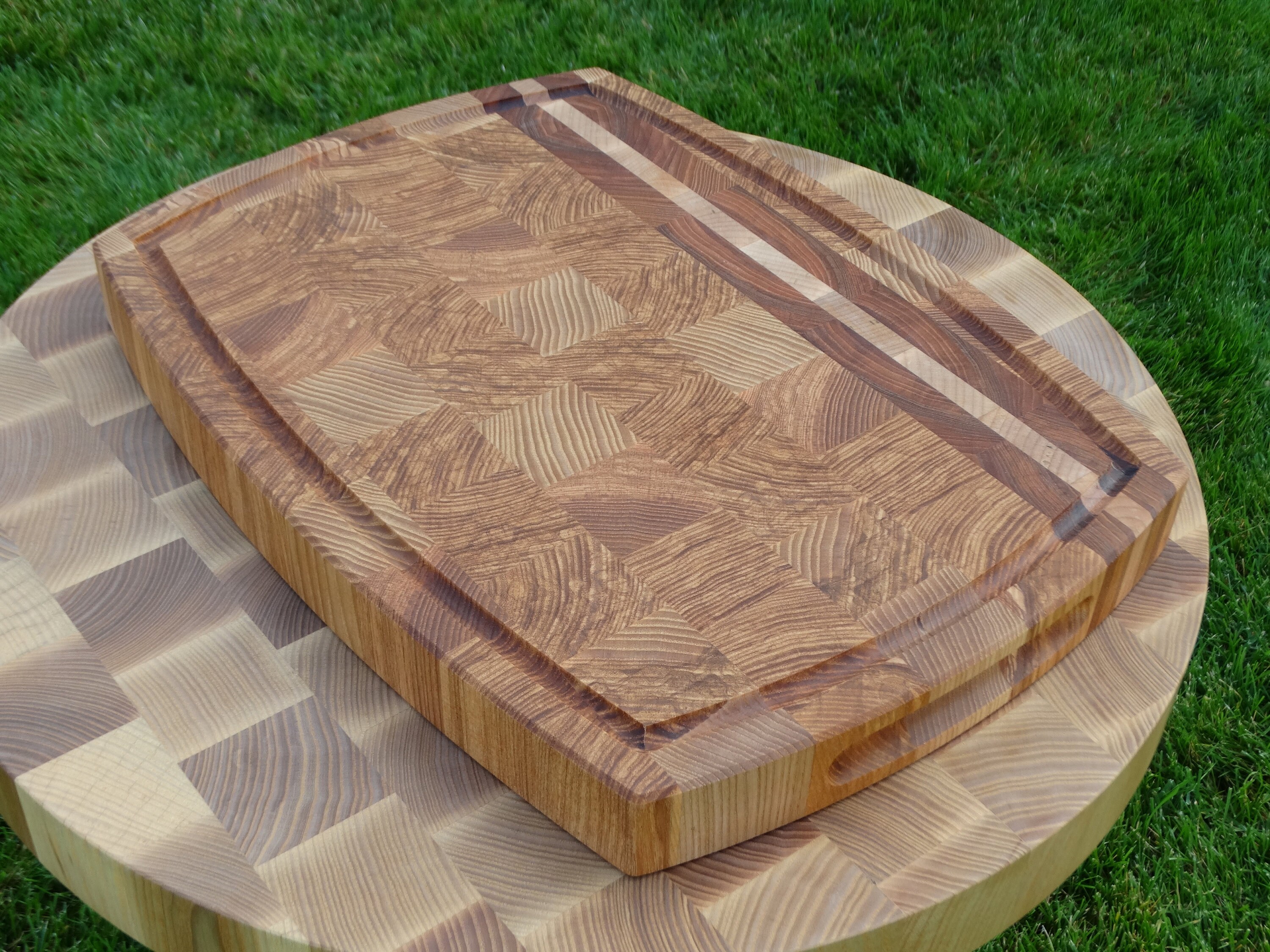 Large Ash End Grain Cutting Board, Cutting Board With Juice Groove ...