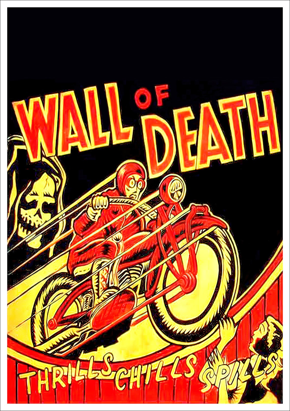 WALL OF DEATH Vintage Fairground Poster / Fine Art Print - Etsy
