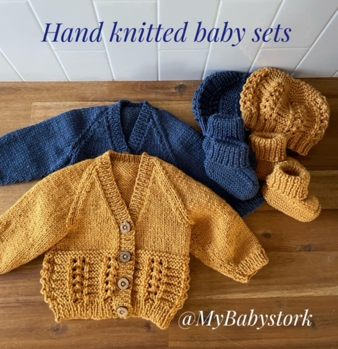 Hand Knitted 100% Wool Newborn Baby Set, Coming Home Outfit - Etsy