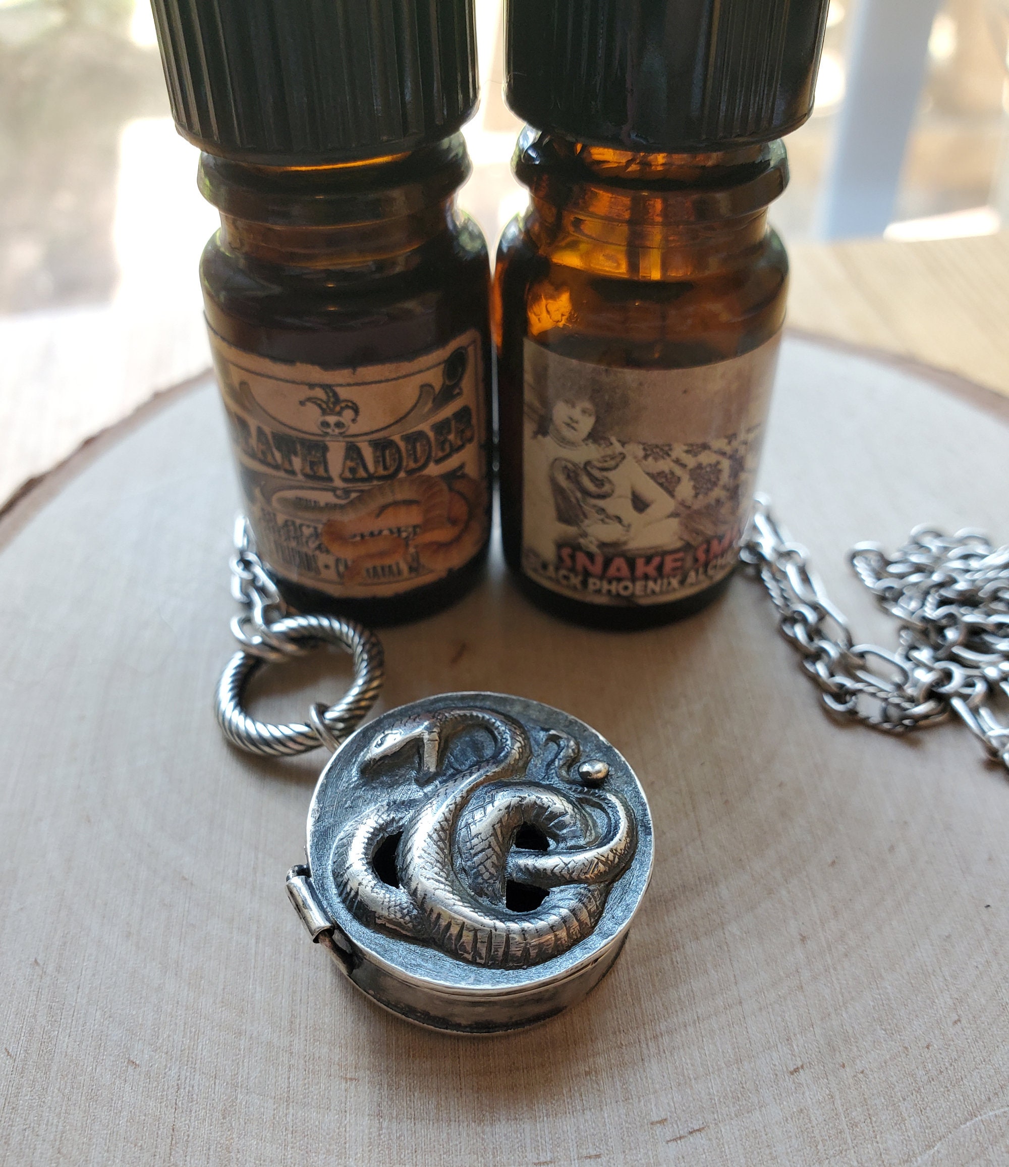 Made to Order Coiled Snake Locket or Scent Locket - Etsy