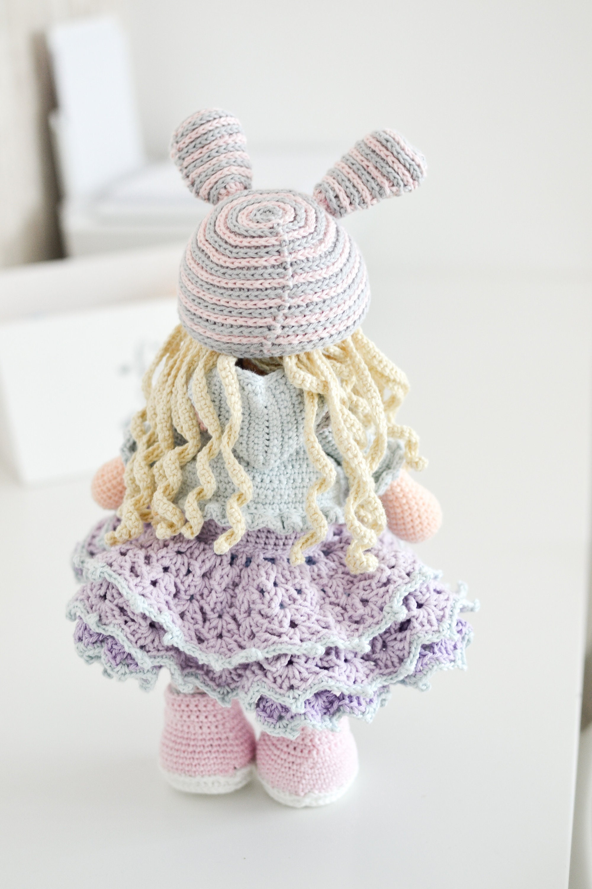 Easter Bunny Rabbit Crochet Tilda Doll in Bunny hat and lush | Etsy