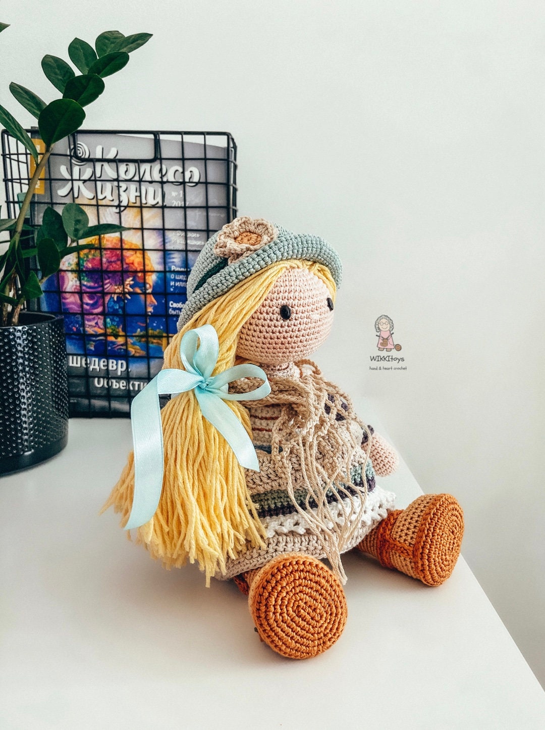 FREYA Amigurumi Crochet Doll Tilda Handmade Luxury Collectible Art Doll ...