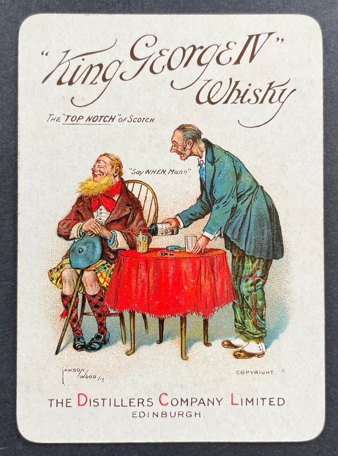 Vintage Wide Swap / Playing Card Advertising King George Whisky Smooth ...