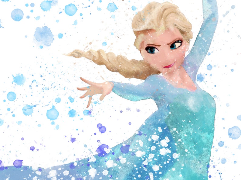 Frozen Elsa print Princess Elsa art print digital Elsa | Etsy