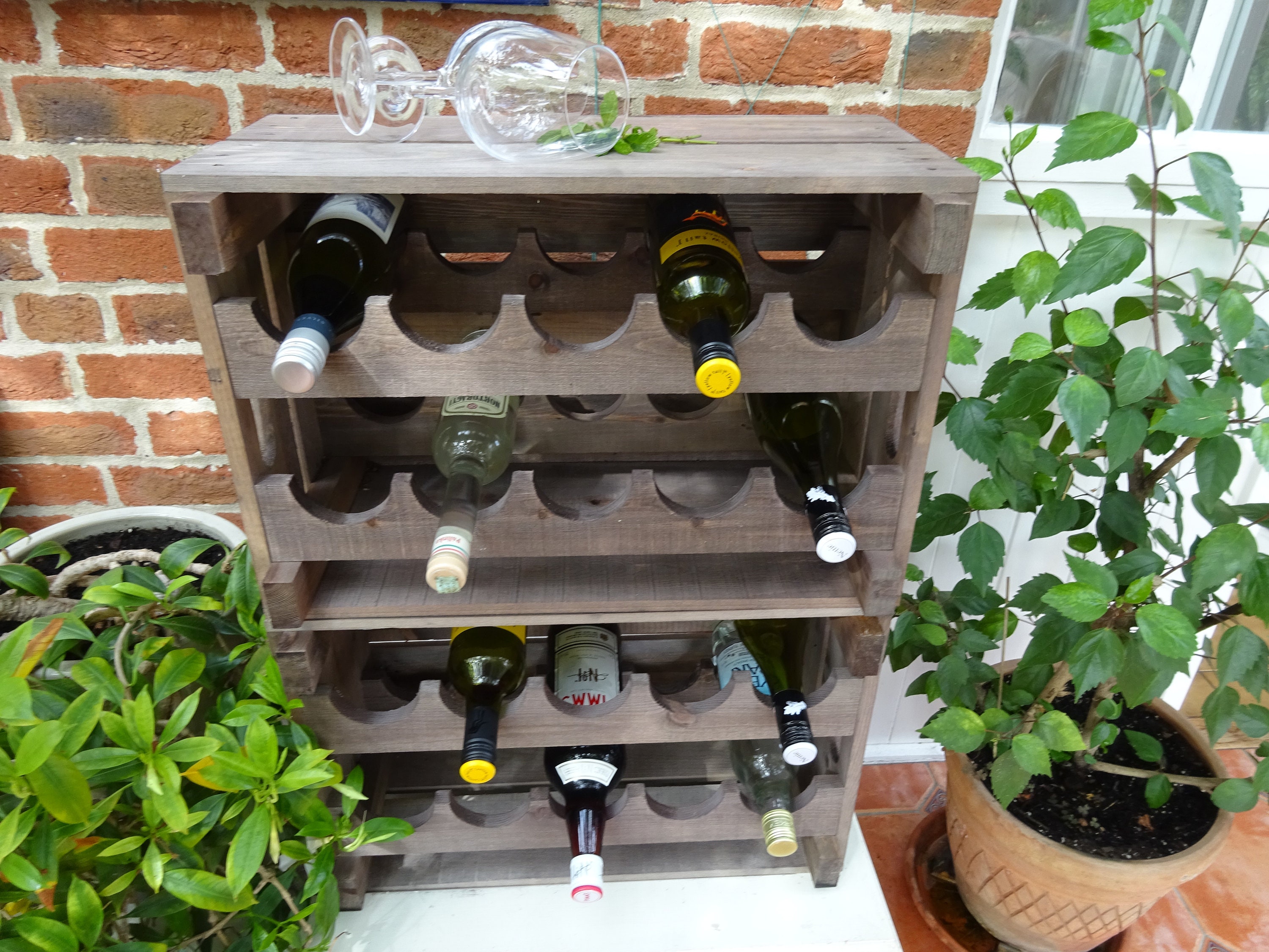 Vintage Style Large Wooden Wine Rack Wine Rack Free Standing Large Wine ...