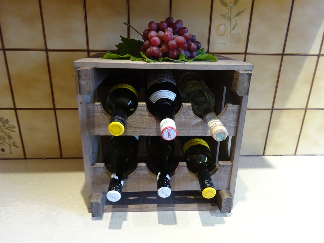 Vintage Style Small Wooden Wine Rack | Free Standing Wine Rack ...