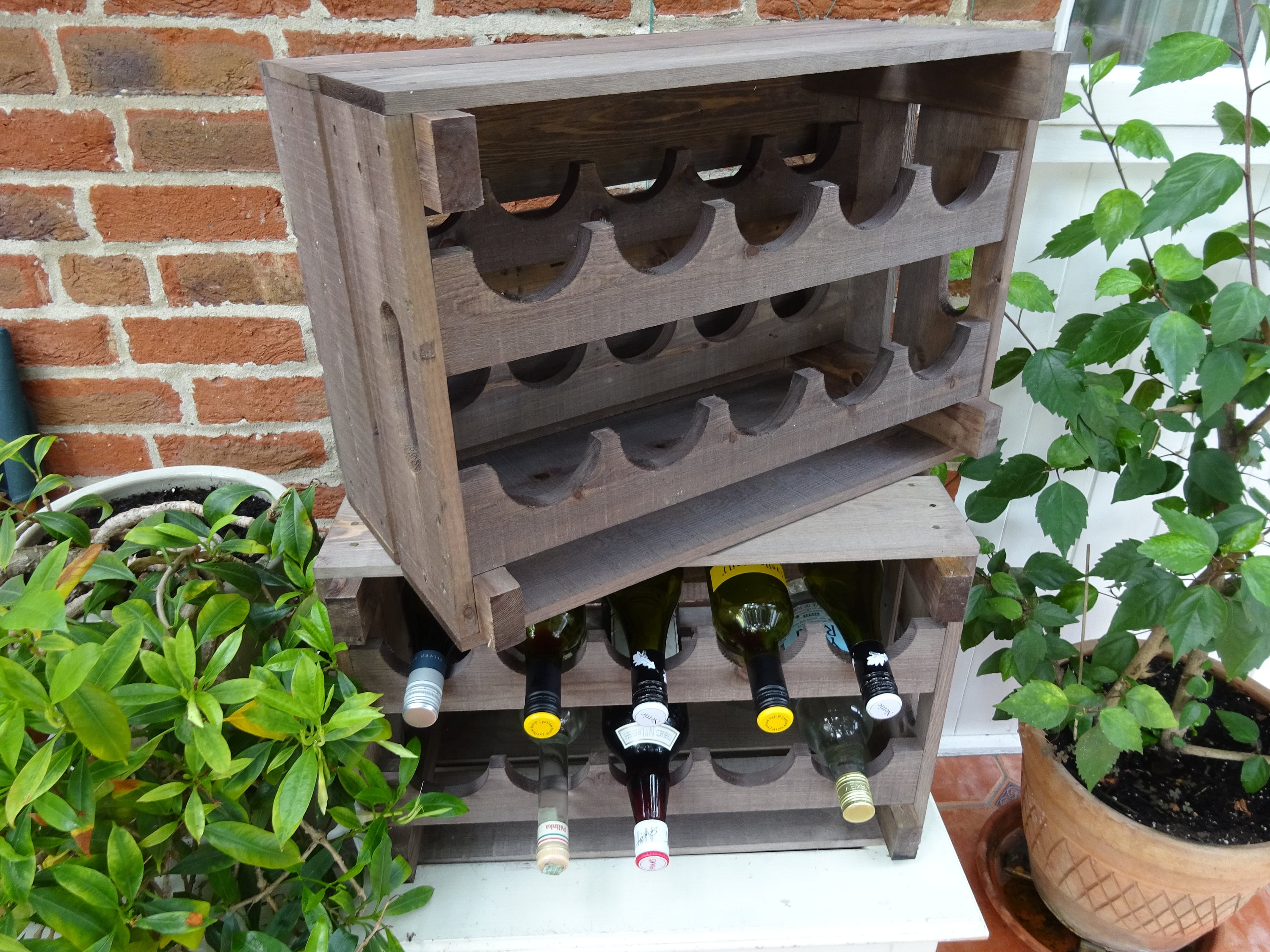 Vintage Style Large Wooden Wine Rack Wine Rack Free Standing Large Wine ...