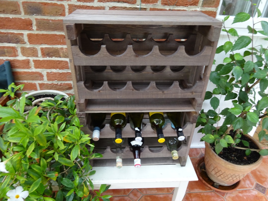 Vintage Style Large Wooden Wine Rack | Wine Rack Free Standing | Large ...