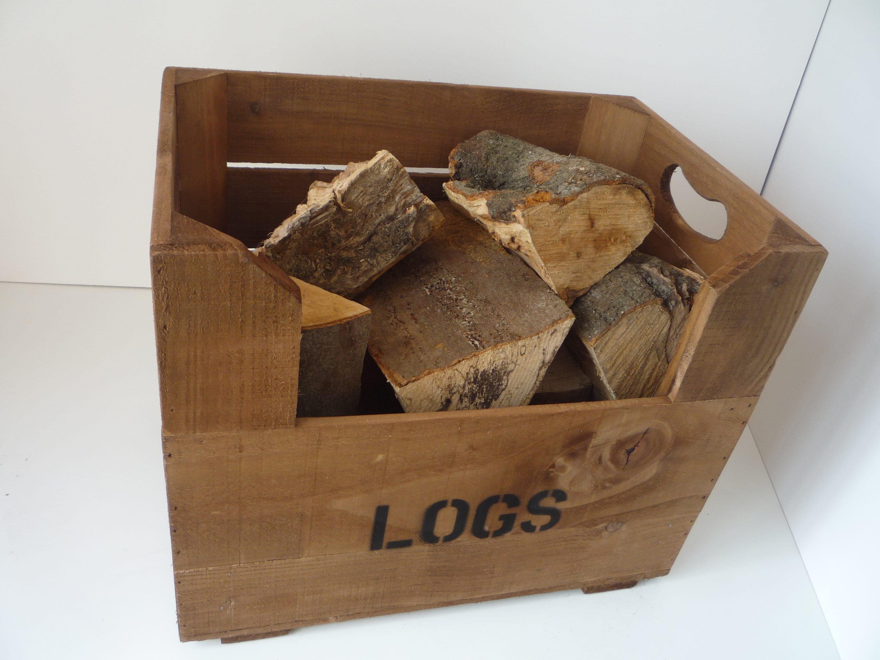 Vintage Style Small Log Basket | Log Storage Box | Personalised Log ...