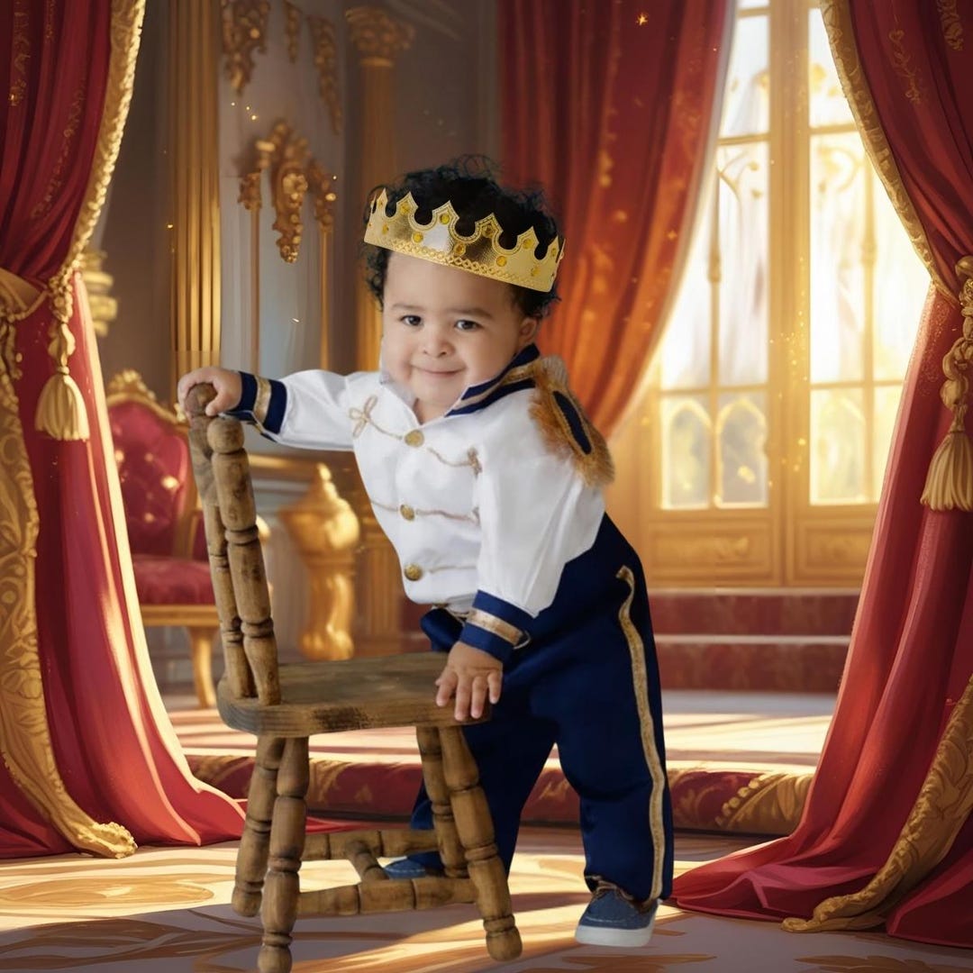 Royal Blue Prince Baby Costume for Boy | Handmade 1st Birthday Outfit ...