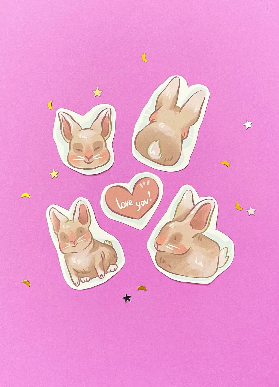 Bunny Stickers Stationary Stickers Adorable Stickers Rabbit Cute ...
