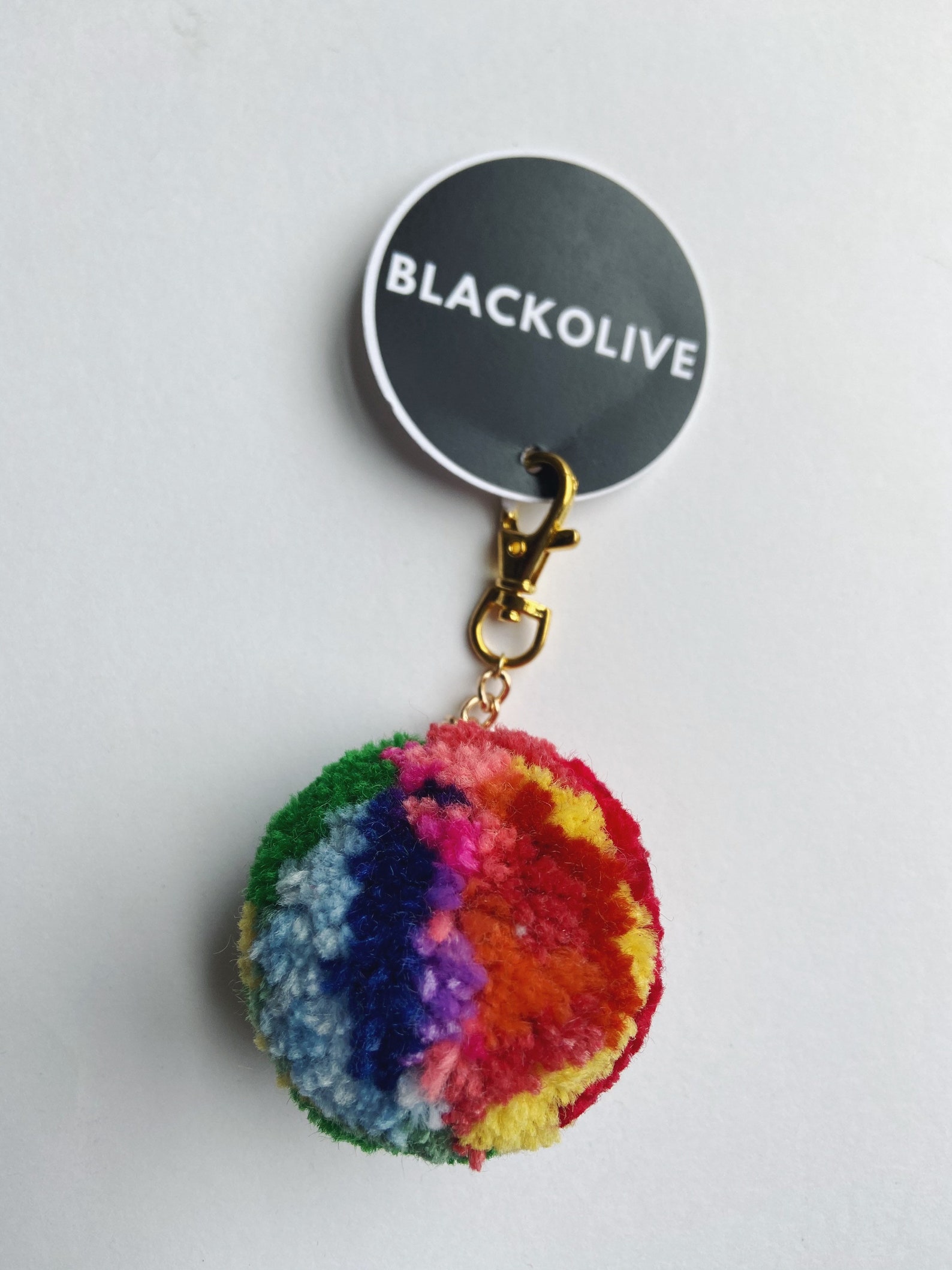 Fun Gold Pom Pom Keychain | Etsy