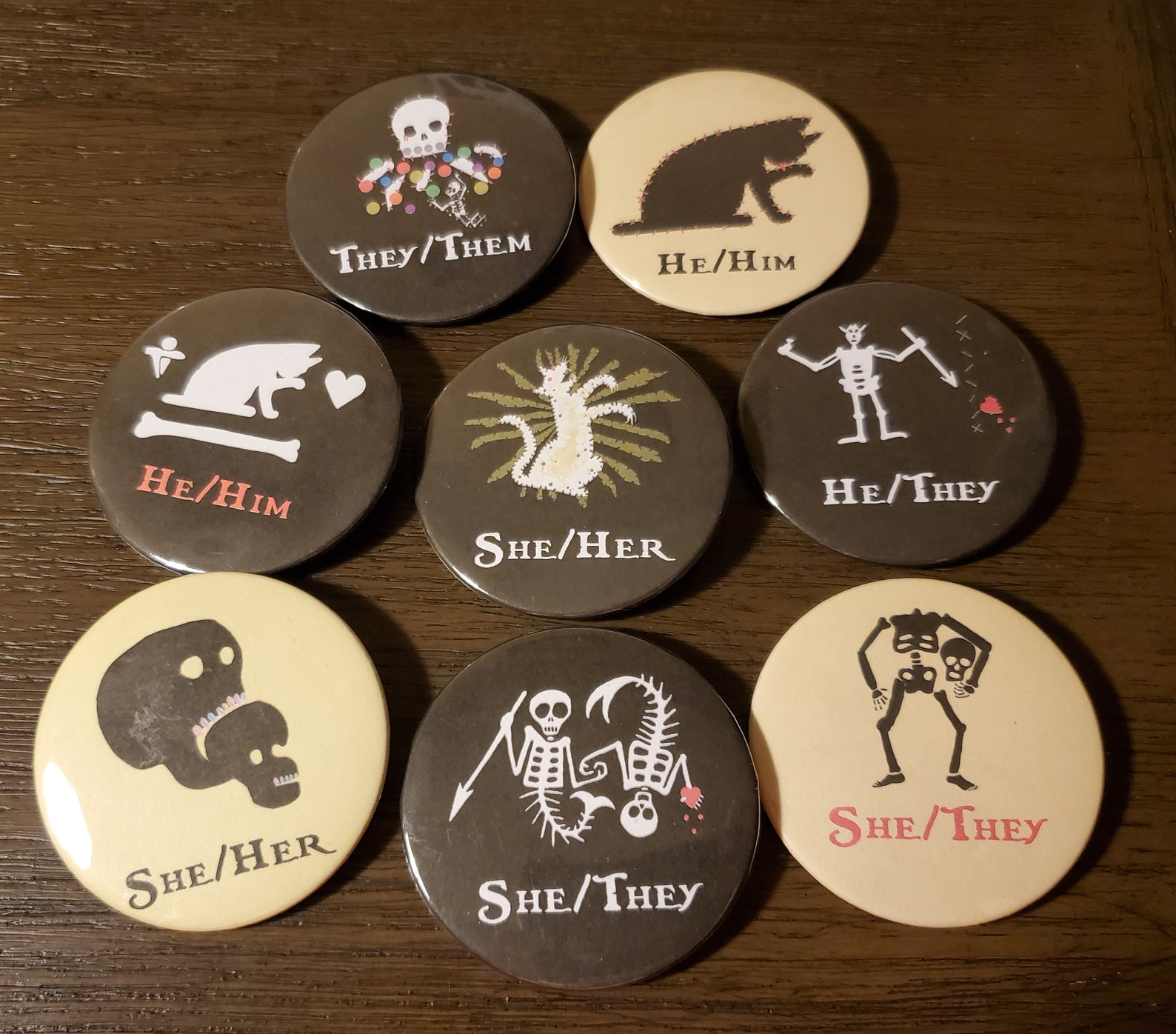 OFMD Flag Pronoun Badges 2.25 Pinback Button Personalized - Etsy