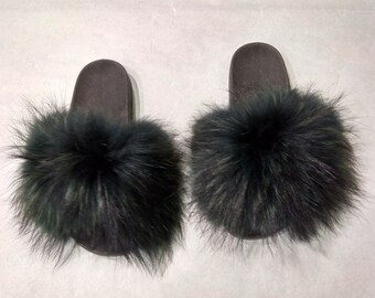 Fluffy slides | Etsy