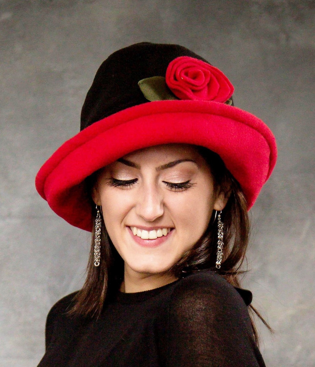 Wide Brim Flip Hat, Warm Fleece Rain Hat - Etsy