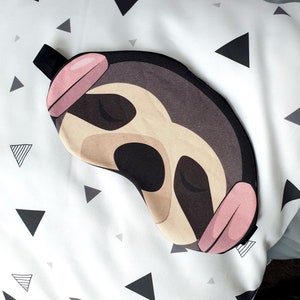 Sloth Sleep Mask for Her for Him Travel Eye Mask Christmas Gift Idea ...