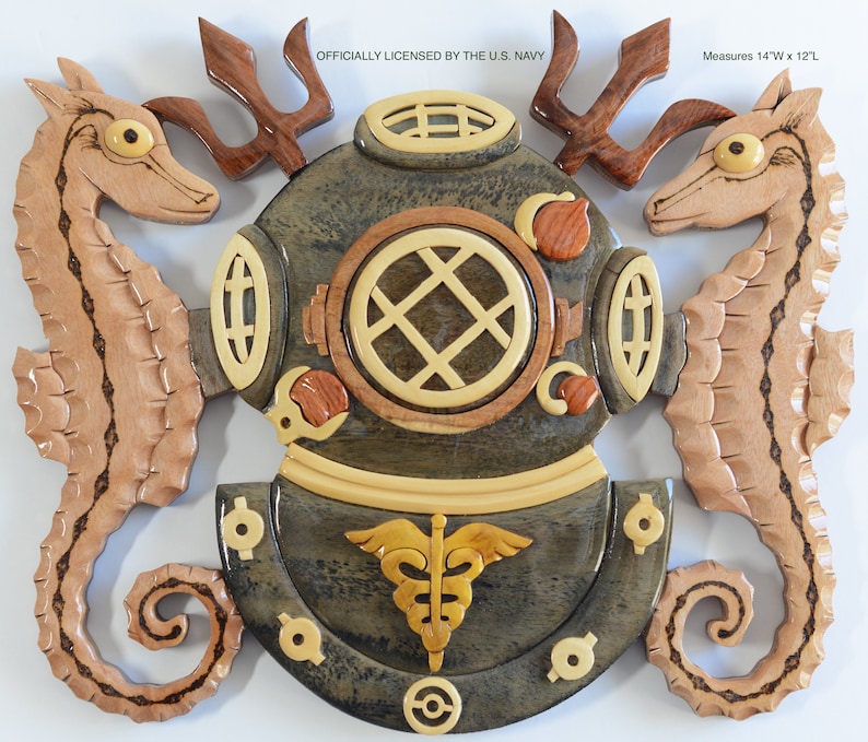 NAVAL MEDICAL DIVER Badge - Wood Art Plaque - Etsy