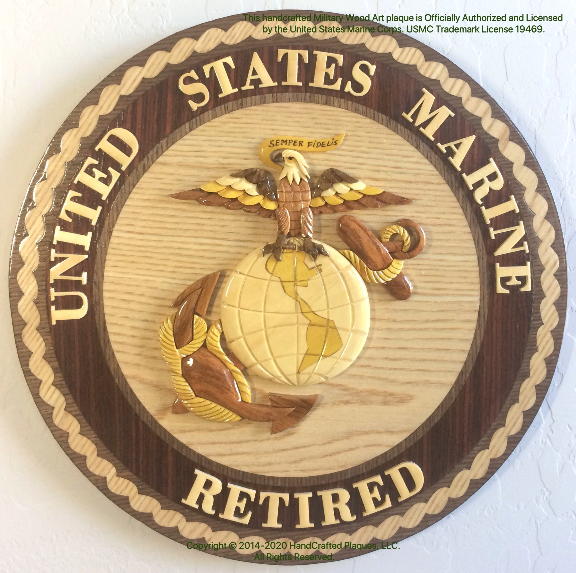 U.S. MARINE RETIRED PLAQUE Wood Art Plaque Larger Size | Etsy