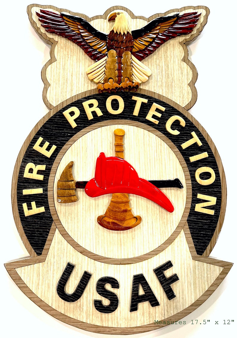 Air Force FIRE PROTECTION BADGE Wood Art Plaque - Etsy
