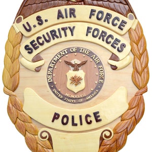 Air Force DAF SECURITY FORCES Police Badge - Large - Handcrafted Wood ...