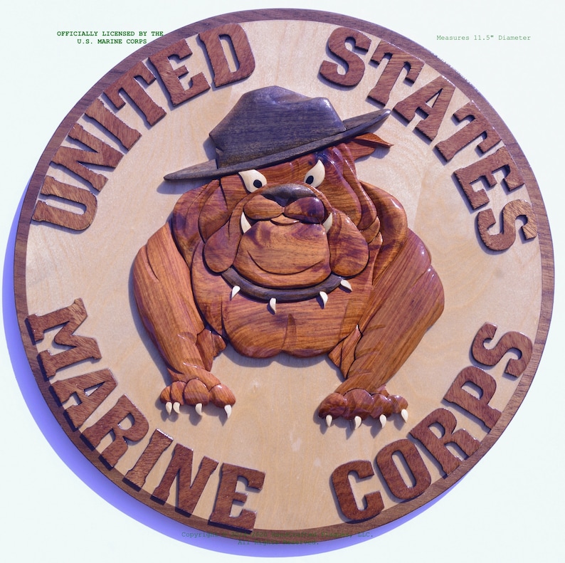 MARINE CORPS BULLDOG Wood Art Plaque | Etsy