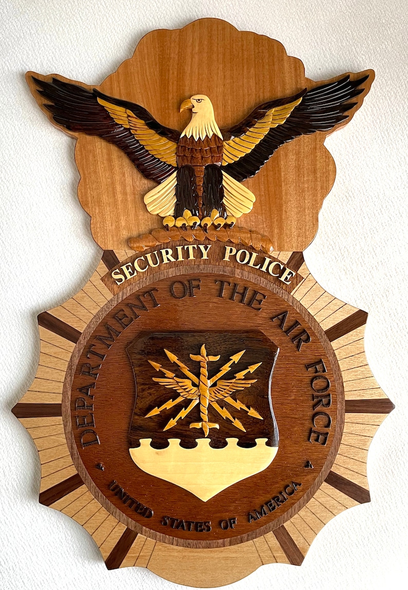 Air Force SECURITY POLICE BADGE Wood Art Plaque large - Etsy