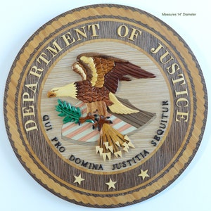DEPARTMENT of JUSTICE Seal DOJ Wood Art Plaque - Etsy