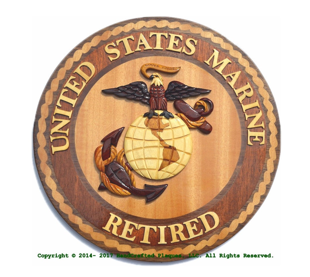 MARINE CORPS RETIRED Wood Art Plaque - Etsy