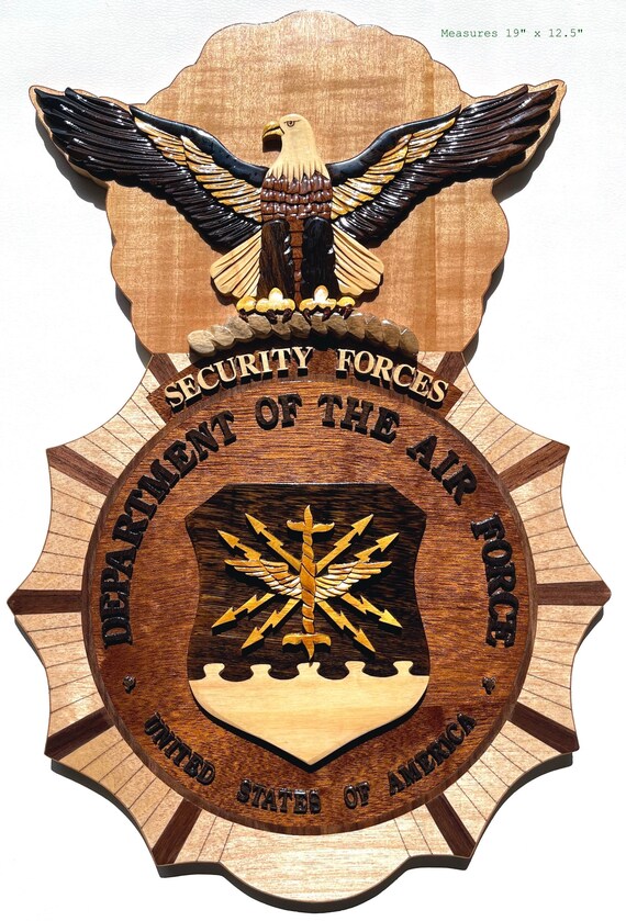 Air Force SECURITY FORCES BADGE Wood Art Plaque | Etsy