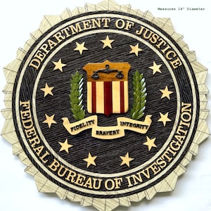 FBI Emblem Wood Art - Federal Bureau of Investigation Seal - Etsy