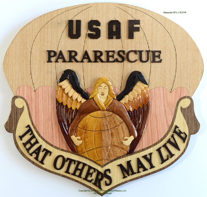 USAF PARARESCUE EMBLEM Pj Wood Art Plaque - Etsy