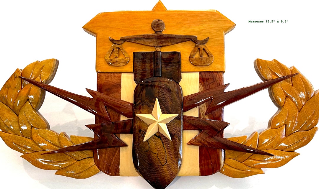 SENIOR PUBLIC SAFETY Bomb Tech Badge Wood Art Plaque - Etsy