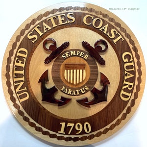 U.S. COAST GUARD EMBLEM Wooden Plaque - Etsy