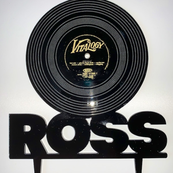 Vinyl Record Cake Topper - Etsy UK