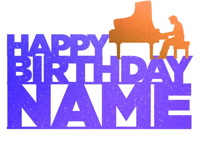 Personalised Piano Birthday Card - Etsy