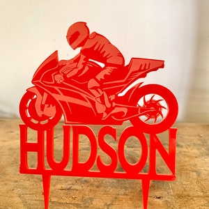 Personalised Sports Bike Cake Topper/gift for Biker or Rider/cake Decor ...