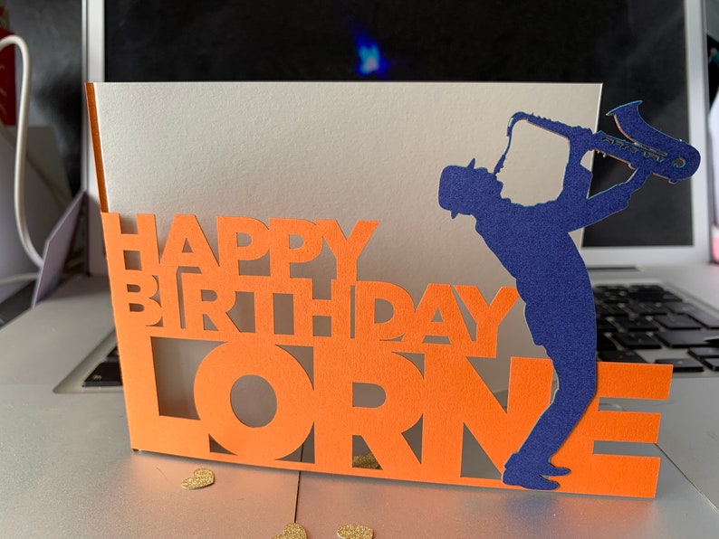 Personalised Saxophone Birthday Card - Etsy