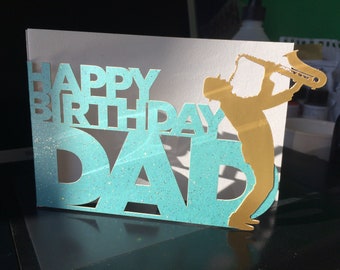 Saxophone Birthday Card / Greetings Card. Music,musical,instruments ...