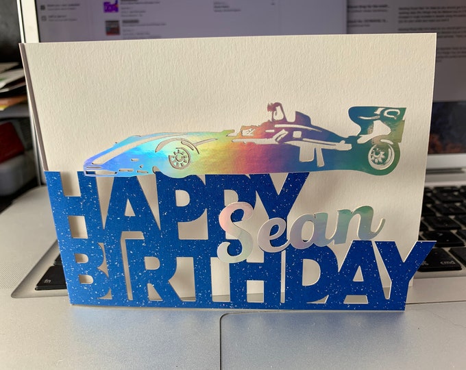 Personalised Formula One Birthday Card - Etsy