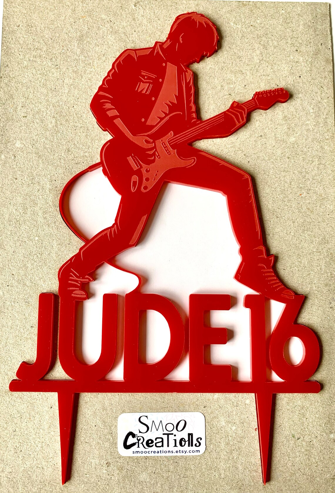 Personalised Male Guitarist Cake Topper - Etsy
