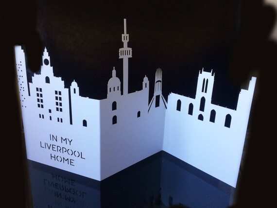 Folding Liverpool Skyline Card | Etsy