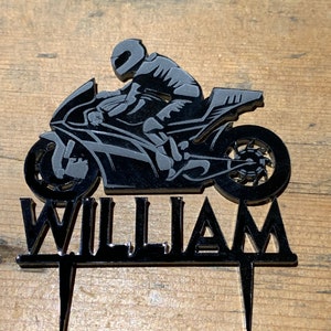 Personalised Sports Bike Cake Topper/gift for Biker or Rider/cake Decor ...