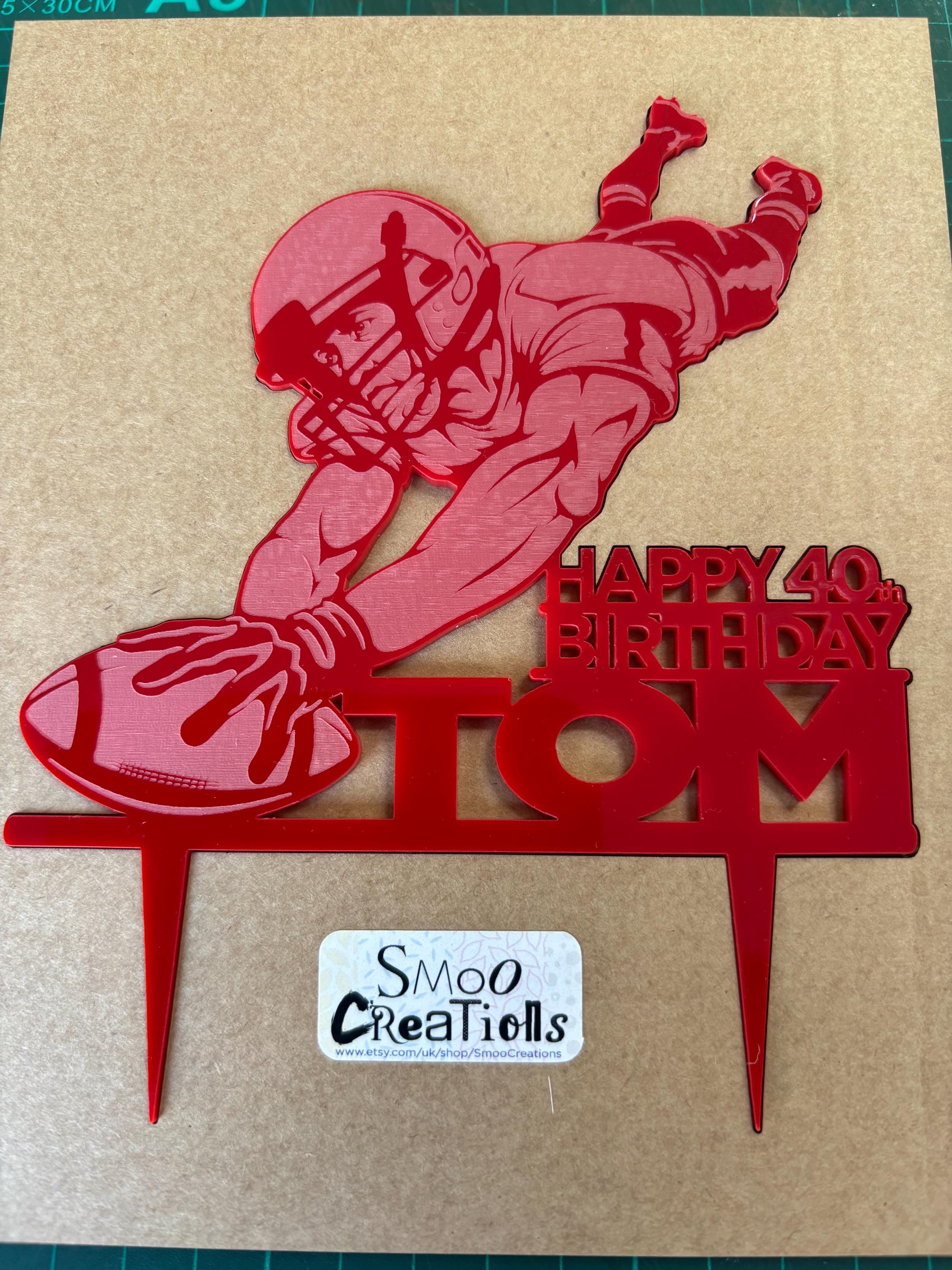 Personalised American Football NFL Cake Topper - Etsy