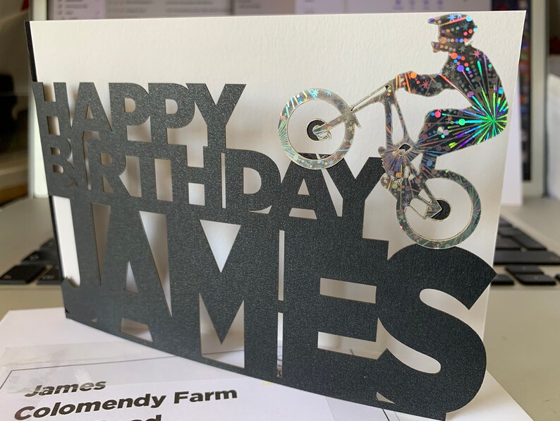 Personalised Mountain Biking Birthday Card | Etsy